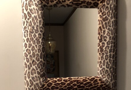 Leopard print fabric framed mirror in Lynchburg, TN - Exchange931.com